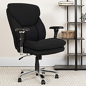 Flash Furniture HERCULES Series 24/7 Intensive Use Big & Tall 400 lb. Rated Black Fabric Executive Ergonomic Office Chair with Lumbar Knob