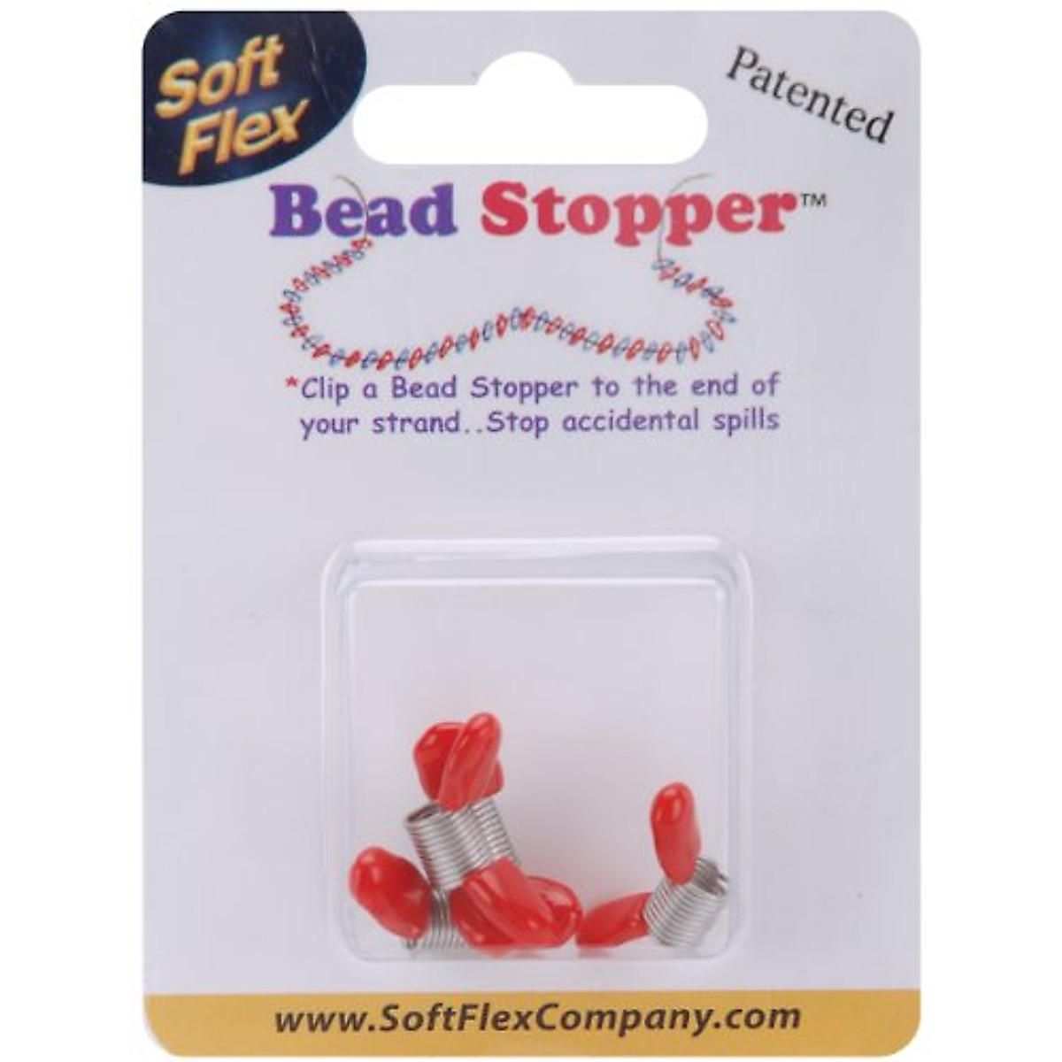 Soft Flex Mini Bead Stoppers - Pack of Four with Red Handles - Bead Stopper for Jewelry Making