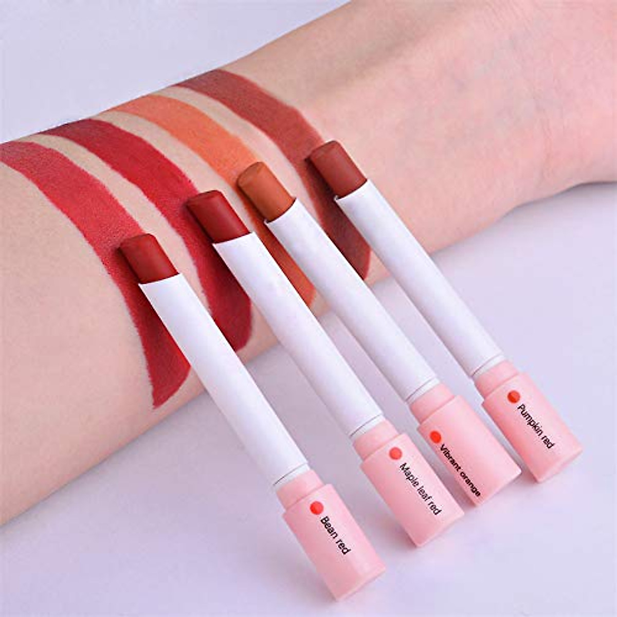 Matte Cigarette Lipstick Pack Set, 4 Colors Red Moisturizer Smooth Lip Stick, Long Lasting Waterproof Liquid Lipstick, Women Make up Velvet Cosmetic Lipsticks
