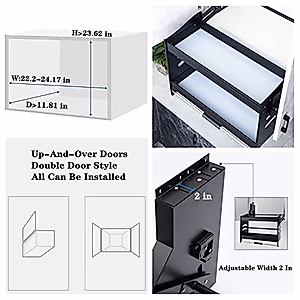 HDHRBH 24 Inch Pull Down Shelf,Pull Down Shelf Cabinet Organizer,Kitchen Cabinet Pull Down Shelf,Convenient Heavy-Duty 2-Tier Wall Pull Down Shelf ,High Cabinet Pull Down Shelf