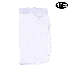 Alegi 180 Micron Aquarium Filter Media Fine Mesh Bag, 8" by 4" Small Resin Filters Media Bags for Fish Tank (8" 4"(4Pcs))