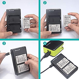 Newmowa EN-EL5 Replacment Battery (2-Pack) and Dual USB Charger Kit for Nikon Coolpix 3700, 4200, 5200, 5900, 7900, P3, P4, P80, P90, P100, P500, P510, P520, P530, P5000, P5100, P6000, S10 Cameras