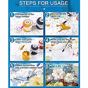 MONDART Paint by Numbers Kits DIY Oil Painting Home Decor Wall Value Gift - Animals in The Forest 16X20 Inch (No Frame)