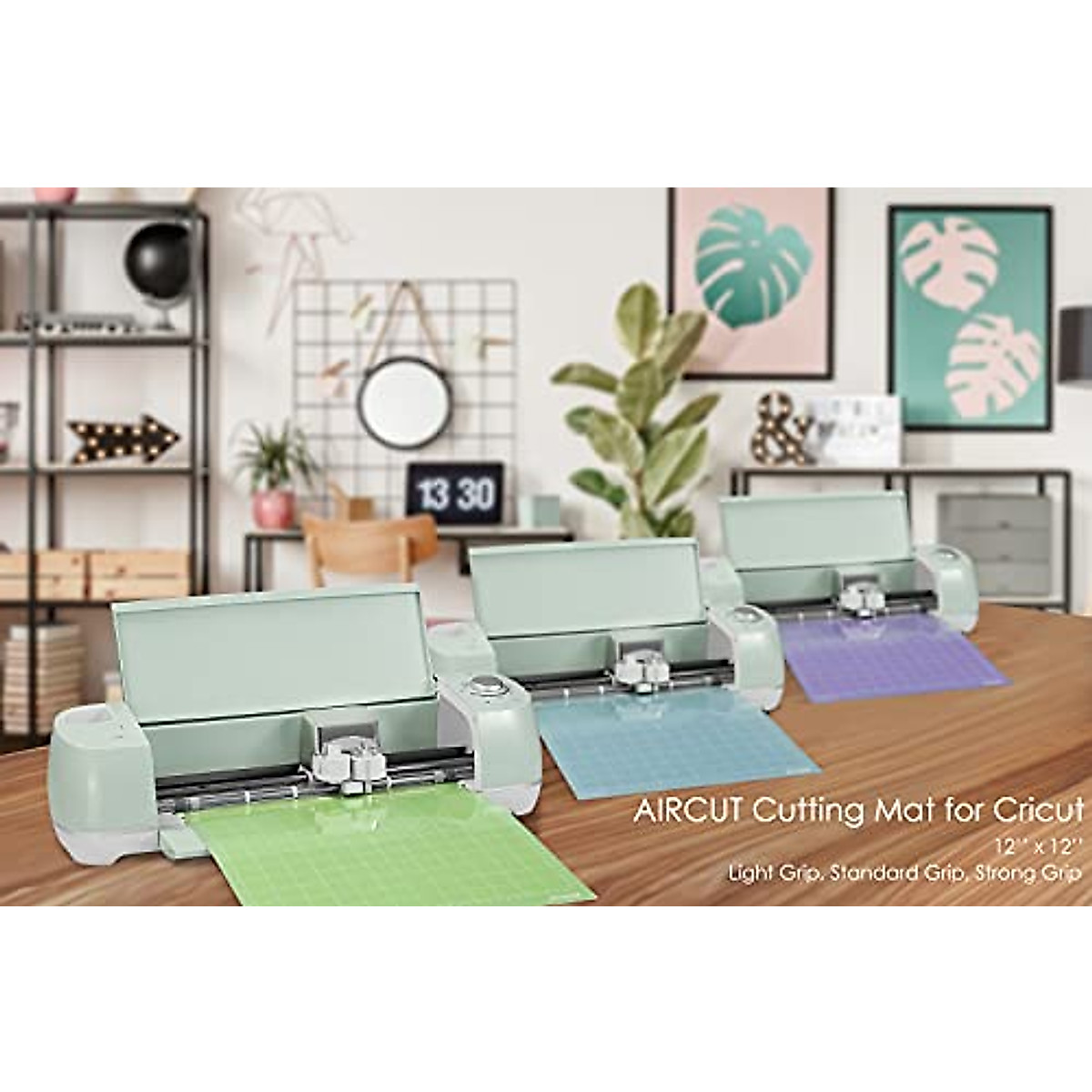 AIRCUT Cutting Mat for Cricut Maker/Explore Air 2/Air/One(12x12 Inch, StandardGrip, LightGrip, StrongGrip) Multiple Adhesive Sticky Quilting Cutting Mats Replacement Accessories for Cricut