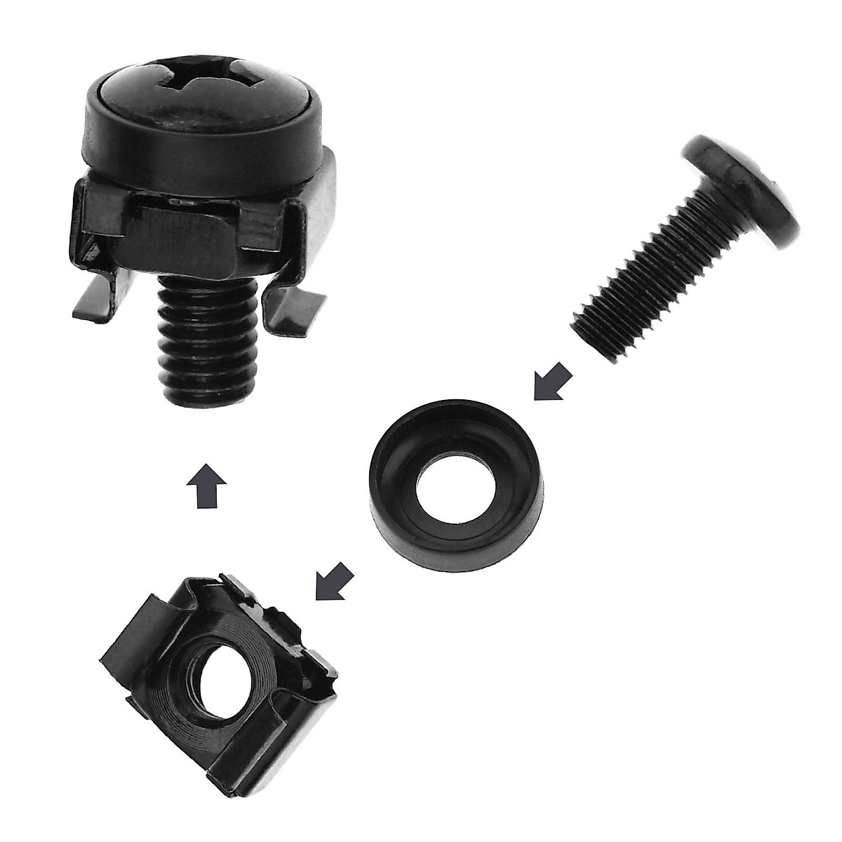 Create idea 50 Pack M6 Cage Nuts and Bolts Screws Washers Network Cabinets Server Rack Mount Patch Panel Casing Housing