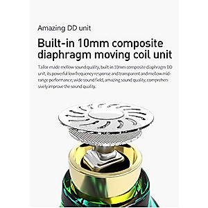 Kbear KS2 in Ear Monitor Wired Earbuds IEM Stereo Bass Earphone, HiFi Headphones Noise Cancelling 1BA 1DD High Resolution Headsets with Detachable Cable for Running Walking Stage (Without Mic, Green)