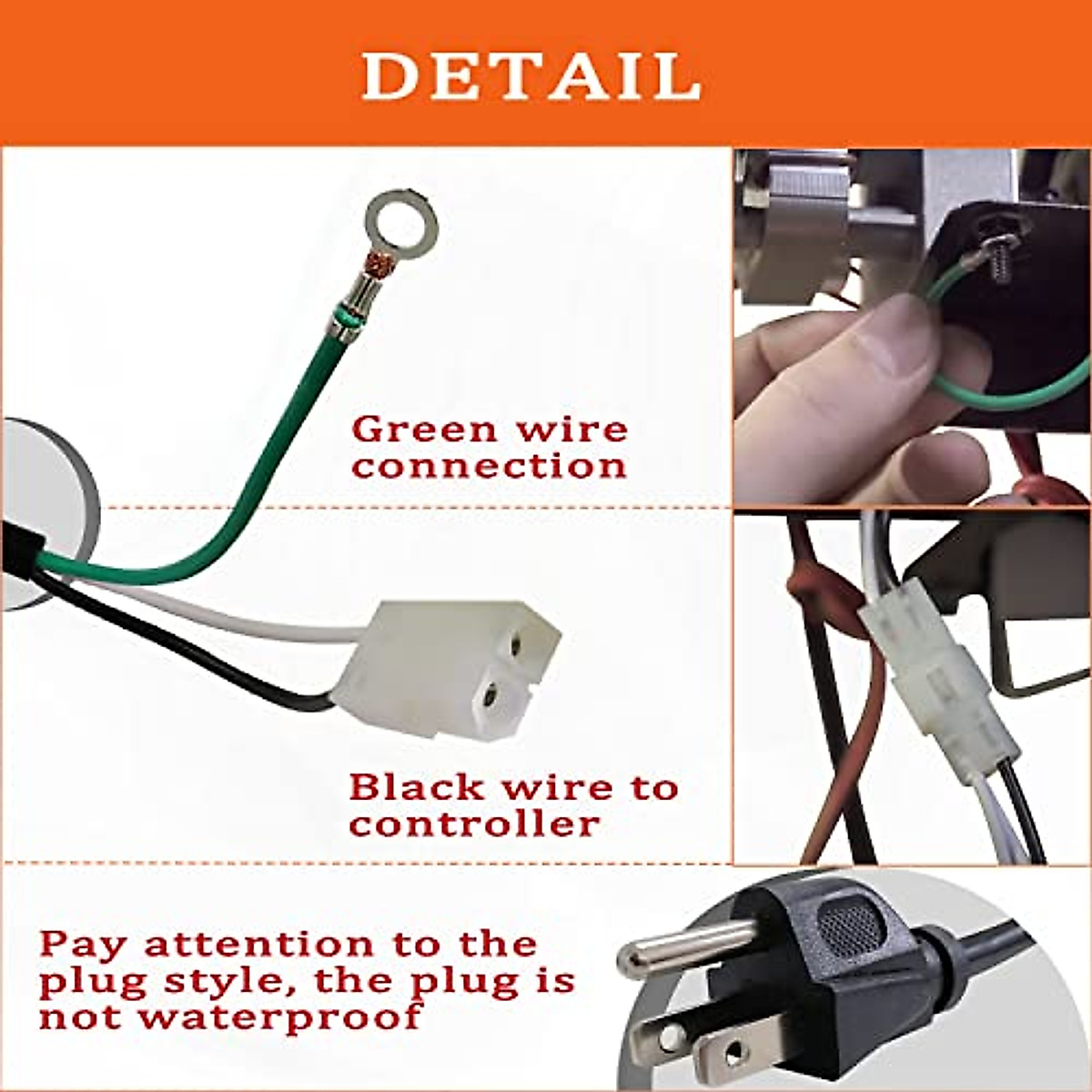 Replacement Barbecue Power Cord, Compatible with Pit Boss& Traeger Wood Pellet Grills, 6 Feet Smoker Grill Power Cord 12