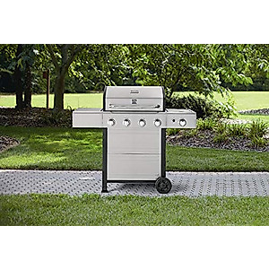 Hongso 17 inch Porcelain Coated Cast Iron Grill Grids Grates for Nexgrill 4 Burner 720-0830H 720-0670A 720-0783E 720-0958A 5 Burner 720-0888N, Kenmore 41516106210 415.16106210 Uniflame GBC981, PCA192