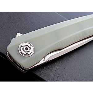 Eafegrow CH3002-G10 Folding Camping Knives 3.7 inch D2 Blade and G10 Handle Pocket Knives Outdoor Hunting Knife Tactical Folding Knives (jade)