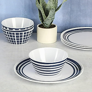 MBBJM Home 8-Piece Dinnerware Set Vintage Ceramic Cutlery Set with Dipping Saucer and Bowl Dinner Plate Dessert Plate Set