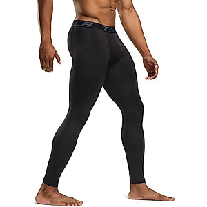 TSLA Men's Thermal Compression Pants, Athletic Sports Leggings & Running Tights, Wintergear Base Layer Bottoms, 2pack Tights Black/Black, 3X-Large
