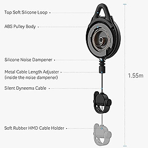 [Pro Version] KIWI design VR Cable Management, 6 Packs Pulley System fits Quest/Rift S/Valve Index/HTC Vive/Vive Pro/HP Reverb G2/PSVR/PS VR2 Accessories, Compatible with Quest 2 Link