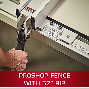 JET JPS-10 ProShop II 10-Inch Table Saw with Steel Wings, 52-Inch Rip, 1-3/4HP, 1Ph 115V (725005K)