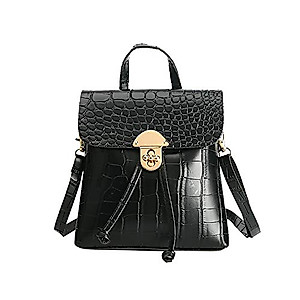 Qwent Women Satchel Coin Purse Bag Bag All-Match Fashion Ladies Shoulder Messenger Messenger Bags (Black, One Size)