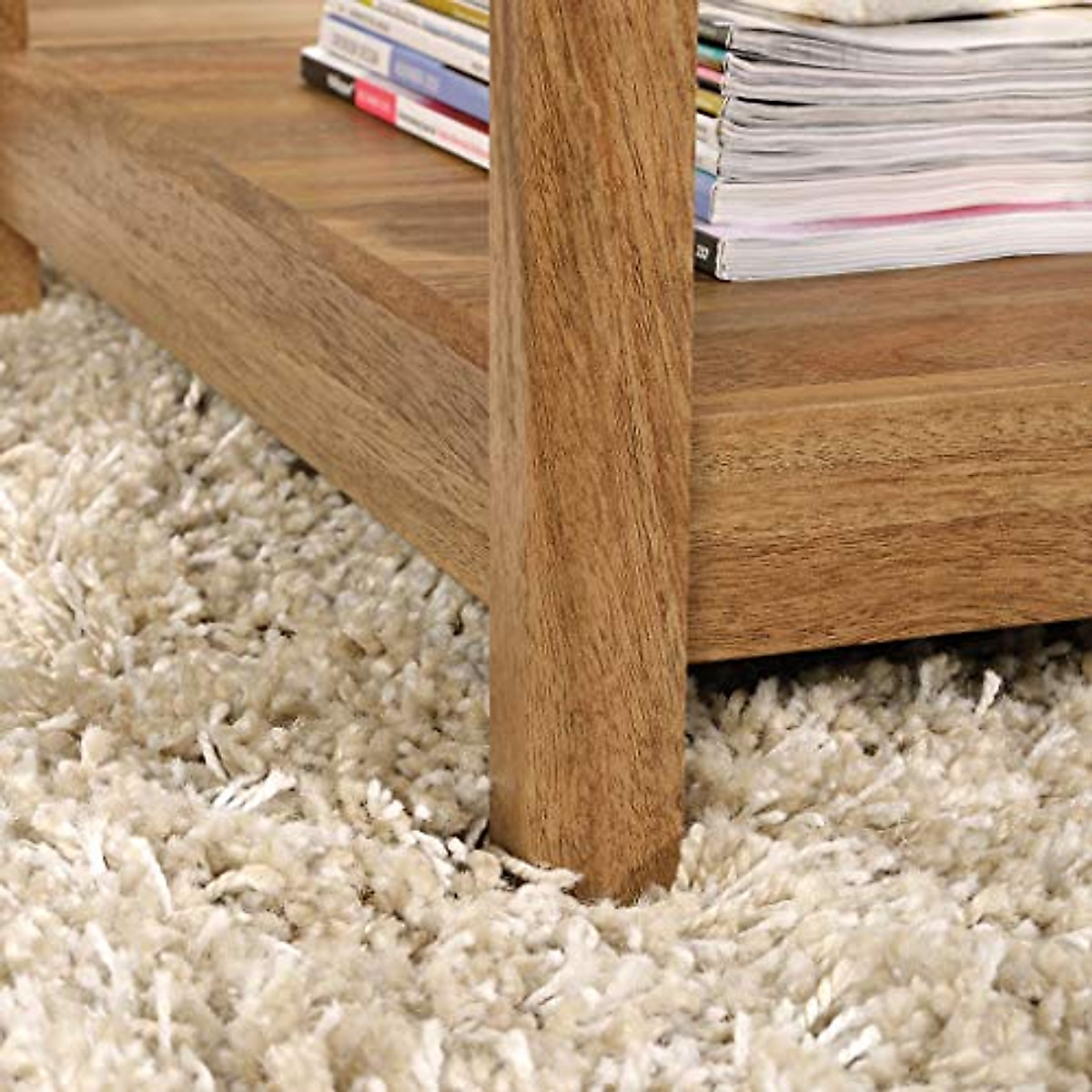 Sauder Coral Cape Desk, L: 58.62" x W: 23.47" x H: 30.0", Sindoori Mango Finish