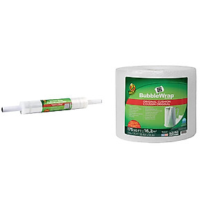 Duck Brand Stretch Wrap With Handle, 20 Inch x 1000 Feet, Clear, Single Roll & Duck Brand Bubble Wrap Roll, 12” x 175’, Original Bubble Cushioning