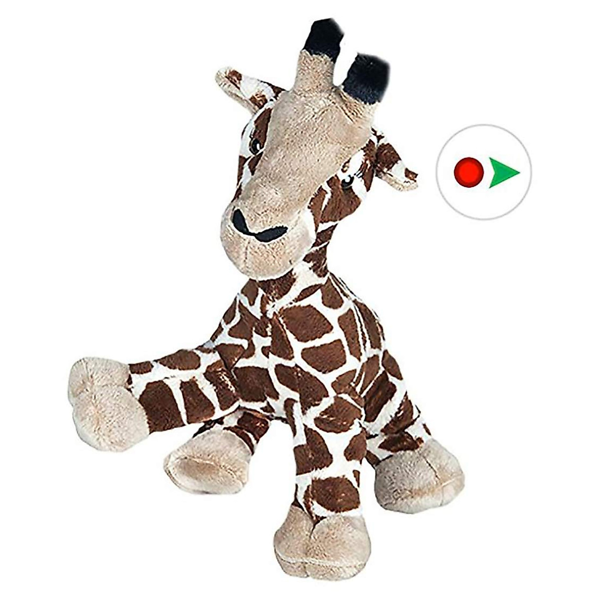 Beary Fun Friends Recordable 8" Plush Gerry The Giraffe w/20 Second Digital Recorder for Special Messages, Rymes or Songs