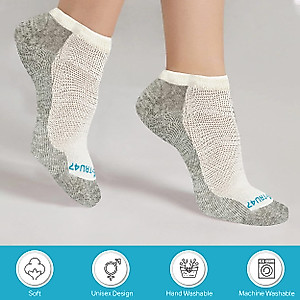 TRU47 Grounding & Earthing Products | No Show Grounding Socks | Silver Infused Socks | Breathable Socks Made With 99.99% Pure Silver Thread and Merino Wool (XL, No Show)