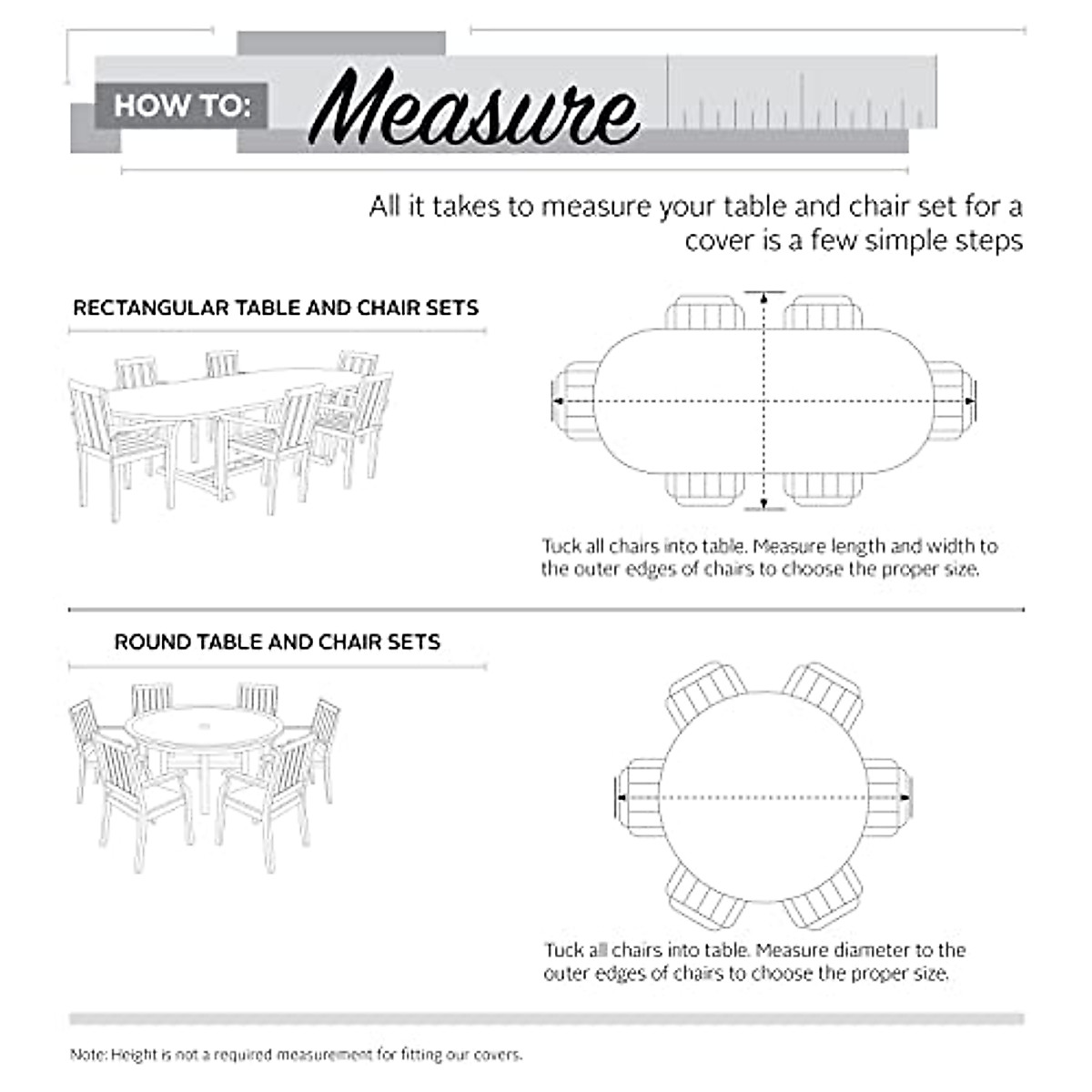 Classic Accessories Veranda Water-Resistant 52 Inch Bistro Round Patio Table & Chair Set Cover, Outdoor Table Cover