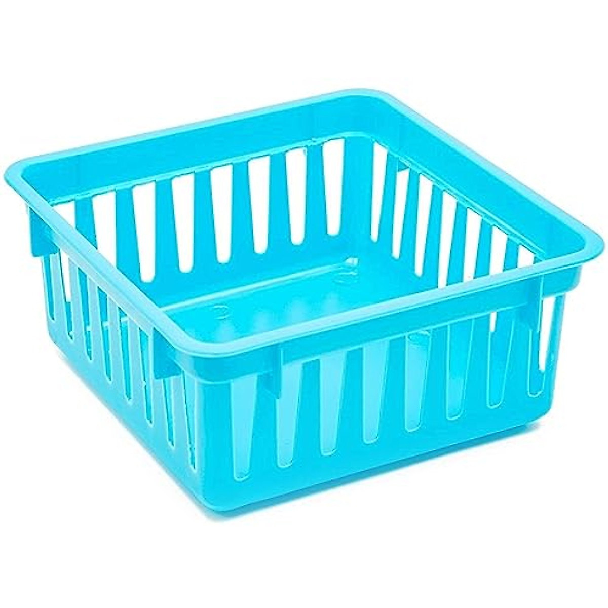 Bright Creations 12-Pack Colorful Small Storage Baskets Plastic Bins for Organizing Shelves and Desks, Arts and Crafts Containers for Home, School, Office (4 Colors, 5.3 x 5.3 x 2.4 in)