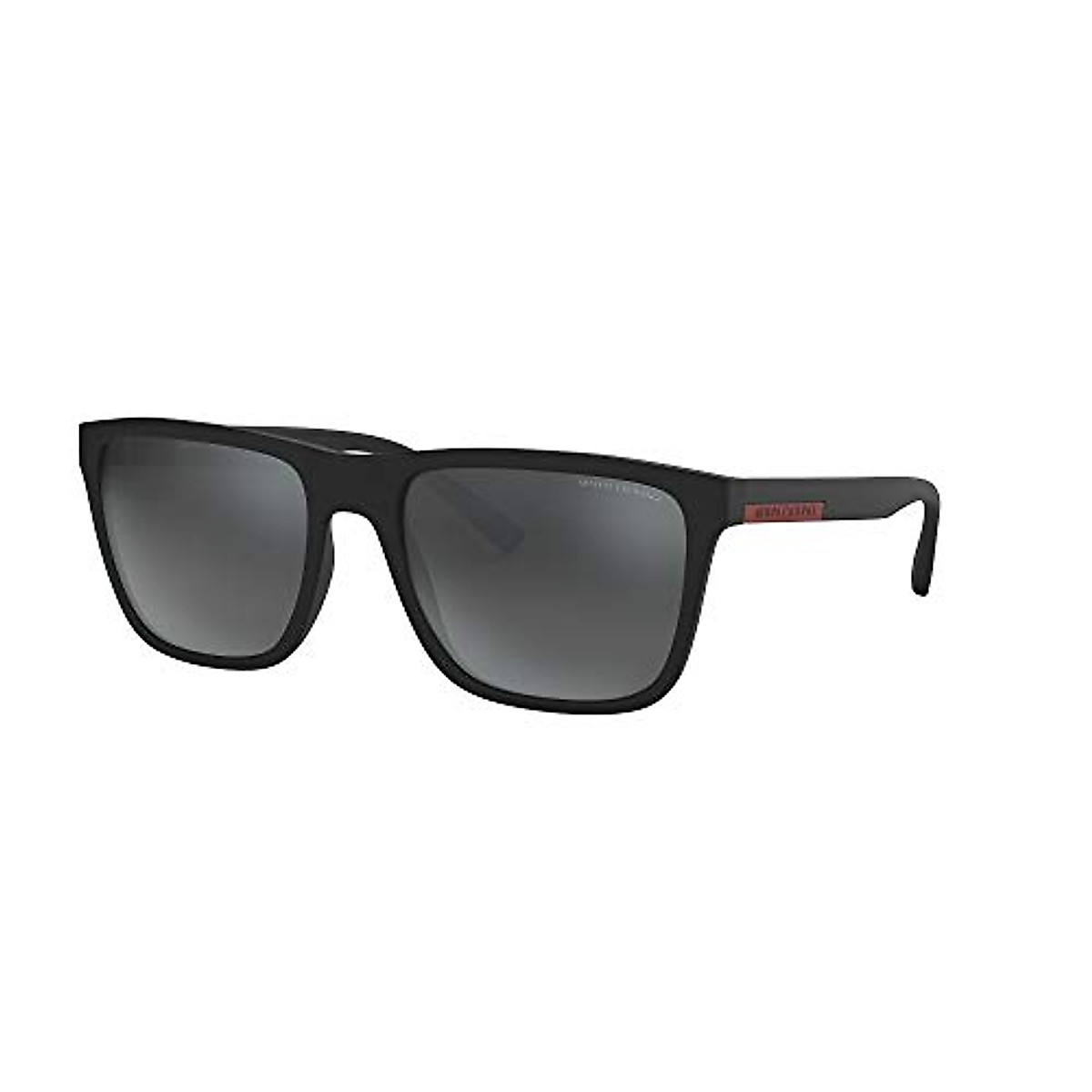 A|X ARMANI EXCHANGE Men's AX4080S Square Sunglasses, Matte Black/Light Grey Mirrored/Black, 57 mm