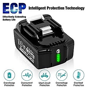 [New UPGRADER] 2Pack DSANKE 18V 6.0Ah BL1850B Battery Replacement for Makita 18V Battery BL1830 BL1850 BL1840 BL1850B-2 BL1845 BL1815 BL1820 BL1860B LXT-400 18-Volt Cordless Power Tools Batteries