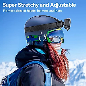KDD Head & Backpack Strap Mount, 2 in 1 Adjustable Head Strap Mount, with 360° Rotation Camera Shoulder Mount Compatible with GoPro Hero 11/10/9/8/7/6/5, Fusion, Max, DJI OSMO and Most Action Cameras