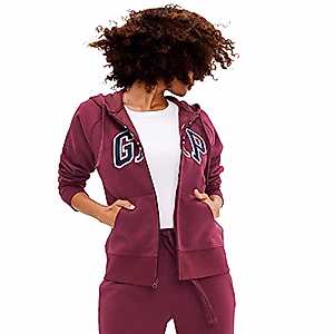GAP womens Logo Hoodie Zip Sweatshirt, Ruby Wine, X-Large US