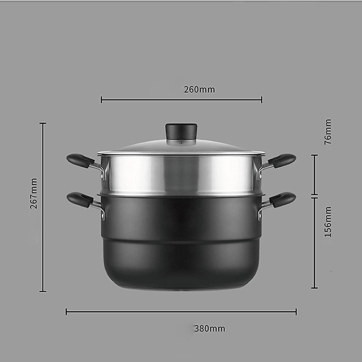 Household stainless steel steamer, steamed, fish, steamer, induction cooker, gas stove