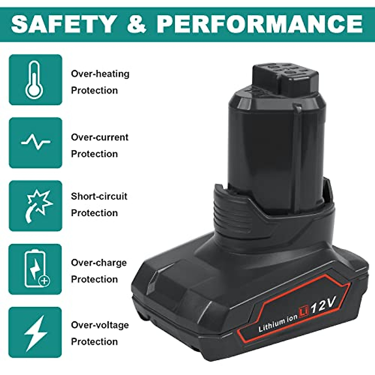 Fancy Buying CO. 6000mAh 12V Replacement Li-ion Battery for Ridgid R82007 R82009 R82048 R82049 R82059 R86048 130188001 130219001 130446011 Power Tools (1 Pack)