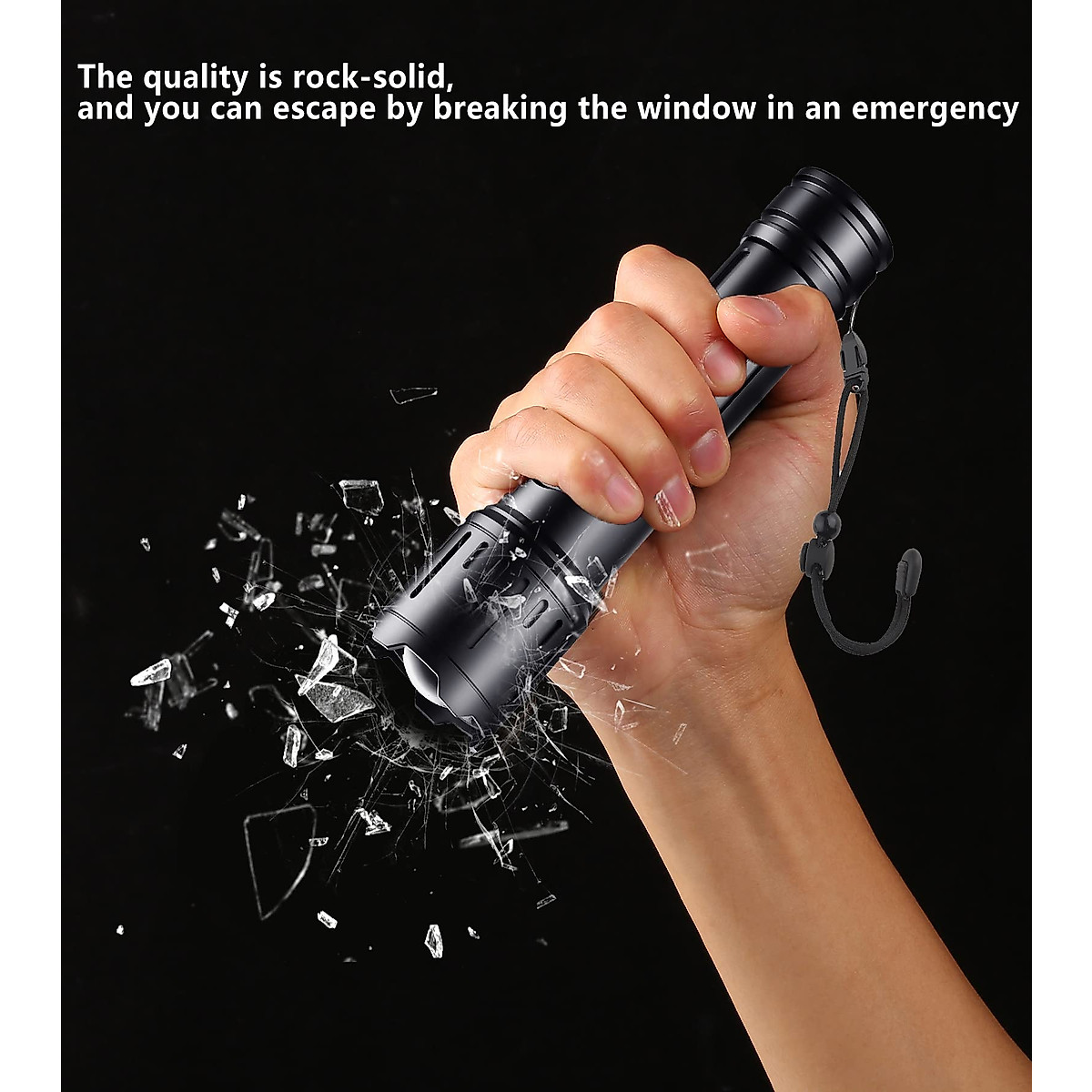 JAY-PARK Flashlights High Lumens Rechargeable, LED Flashlight 500000 Lumen Super Bright Powerful, USB-C Handheld Flashlight Zoomable High Power Tactical Flash Light for Emergencies, Camping