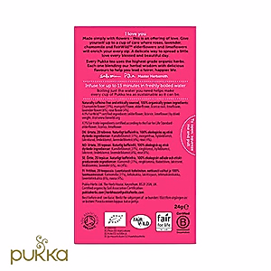 Pukka Organic Tea Bags, Chamomile, Rose and Lavender, Love Herbal Tea, 20 Count (Pack of 3)