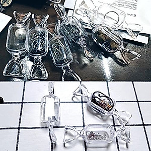 LapangZi 10 Pcs Candy Shaped Mini Box Transparent Jewelry Storage Containers Travel Plastic Containers Storage Case for Small Decorations Items