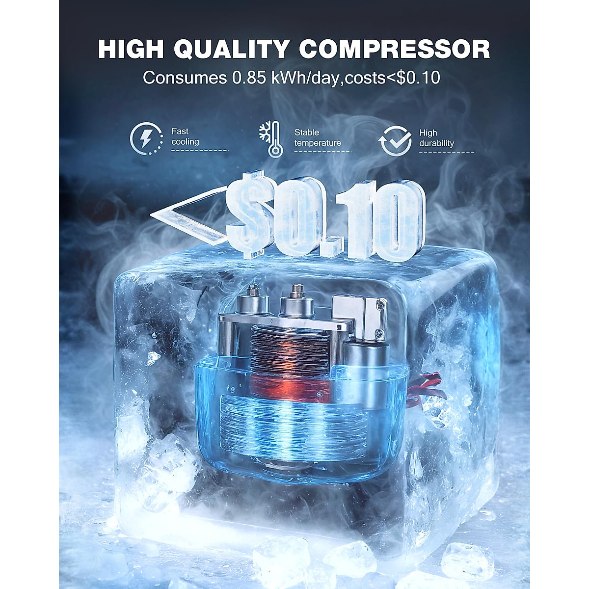 Double Door Refrigerator with Freezer, 4.5 Cu.Ft, Small Fridge with Freezer, 7 Settings Temperature Adjustable, Mini Refrigerator for Office and Apartment Bedroom Dorm(4.5 Cu.Ft, Silver)