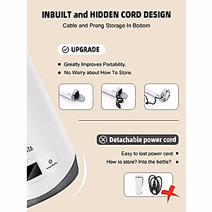 Portable Electric Kettle, Inbuilt ＆ Hidden Cord Upgrade, Travel Electric Water Boiler w/ Current Display, 8 Preset TEMP, Small Capacity Instant Brewing for Tea, Coffee, Milk, On The Go (11.8 Oz)