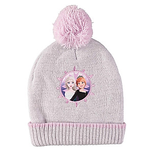 Disney Little Girl's Frozen Winter Hat and Glove Set, Silver Frozen, Age 4-7