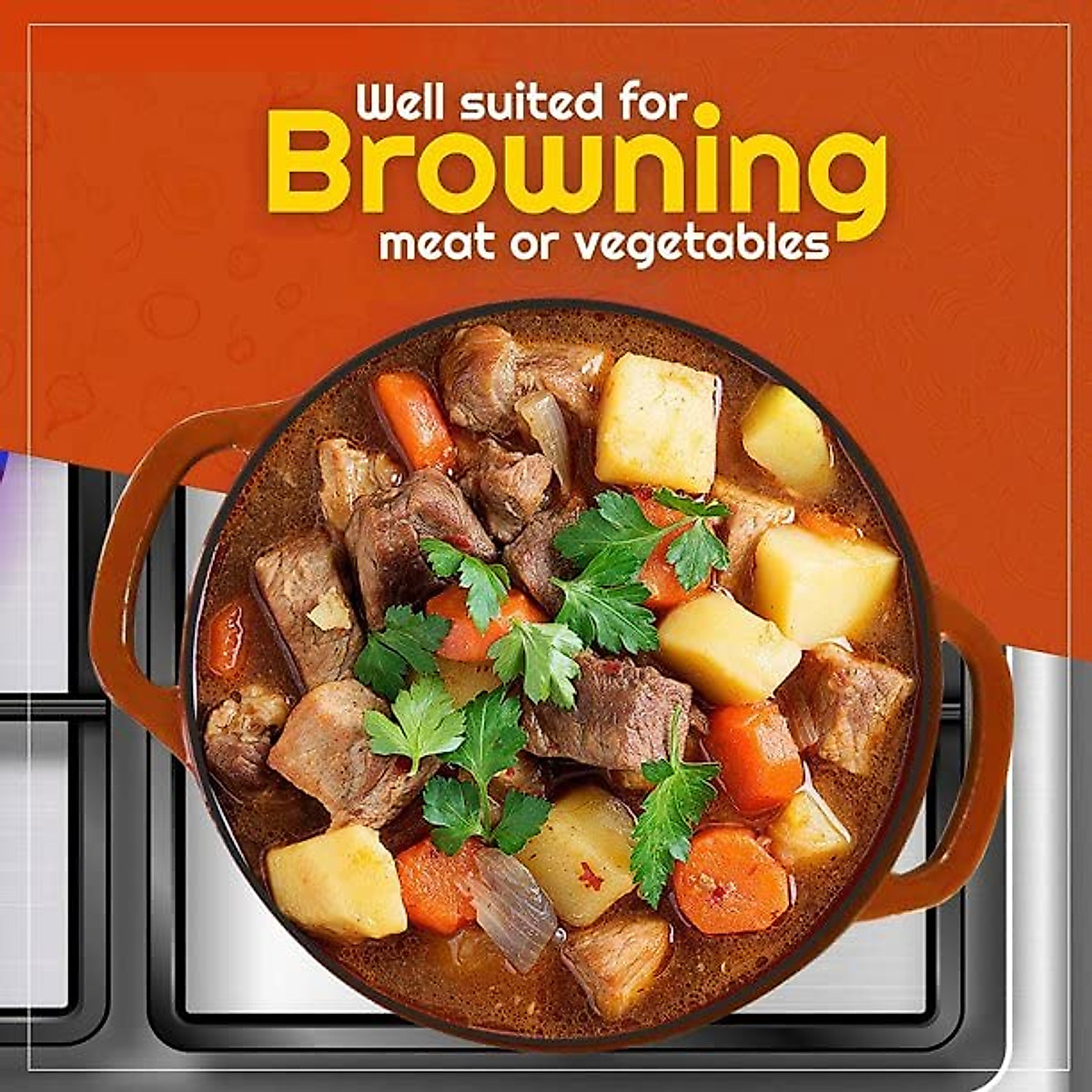 WIN4HOME 6-Quart Enamel Dutch Oven - Non-Stick Cast Iron Pot with Lid for Braising, Stewing, Boiling, Bread Baking - Heat Safe up to 500°F - Multiple Colors Available