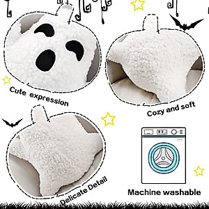 JISEN Ghost Pillow Halloween Pillows Halloween Throw Pillows Ghost Decorative Spooky Pillow Cute Stuffed Ghost Shaped Plush Pillow for Home Decor Couch Halloween Party