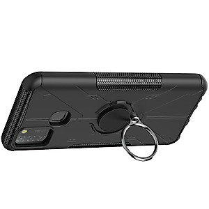 Kukoufey Case for Infinix Smart 5 Case Cover,360°Rotatable Kickstand Dual Layer Shockproof Case for Infinix Hot 10 Lite X657B / Smart 5 Case Black