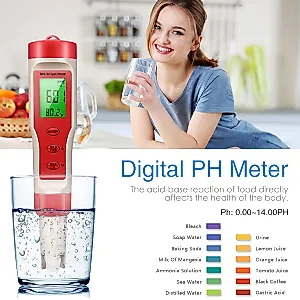 Bestooth pH Meter, 0.01 Resolution High Accuracy Digital pH Tester with ATC: 4 in 1 PH TDS Temperature Meter for Drinking Water, Hydroponics, Lab, Aquarium