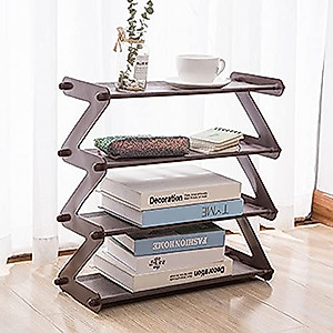 LUCKY UNA Shoe Rack Z Shape Space Save Shoe Shelf Slipper Practical Shoe Cabinet Home Organization (coffee)