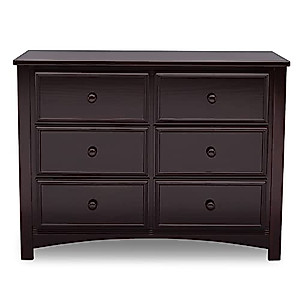 Delta Children Unisex Nursery 6 Drawer Double Dresser, Dark Chocolate