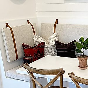 KEYAIIRA - Custom Leather Wall Strap for hanging pillow cushions, Headboards, Banquet strap shelf wall hung hook floating nightstand shelving bracket farmhouse