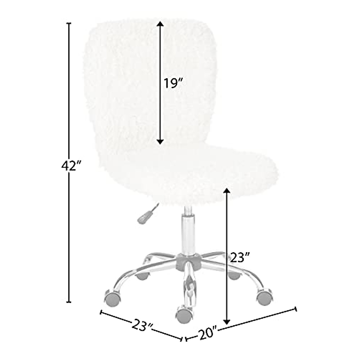 Urban Shop Faux Fur Task Chair, White Shepra