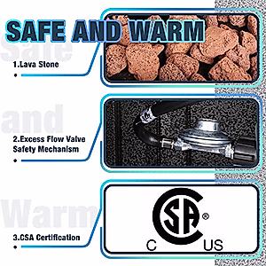 Gas Propane Fire Pit Table, SNAN 28 Inch 2021 Upgrade, Outdoor Companion, Auto-Ignition, Advanced Texture Black Strong Steel Surface, Adjustable Flame, CSA Certification, for Garden/Patio/Courtyard