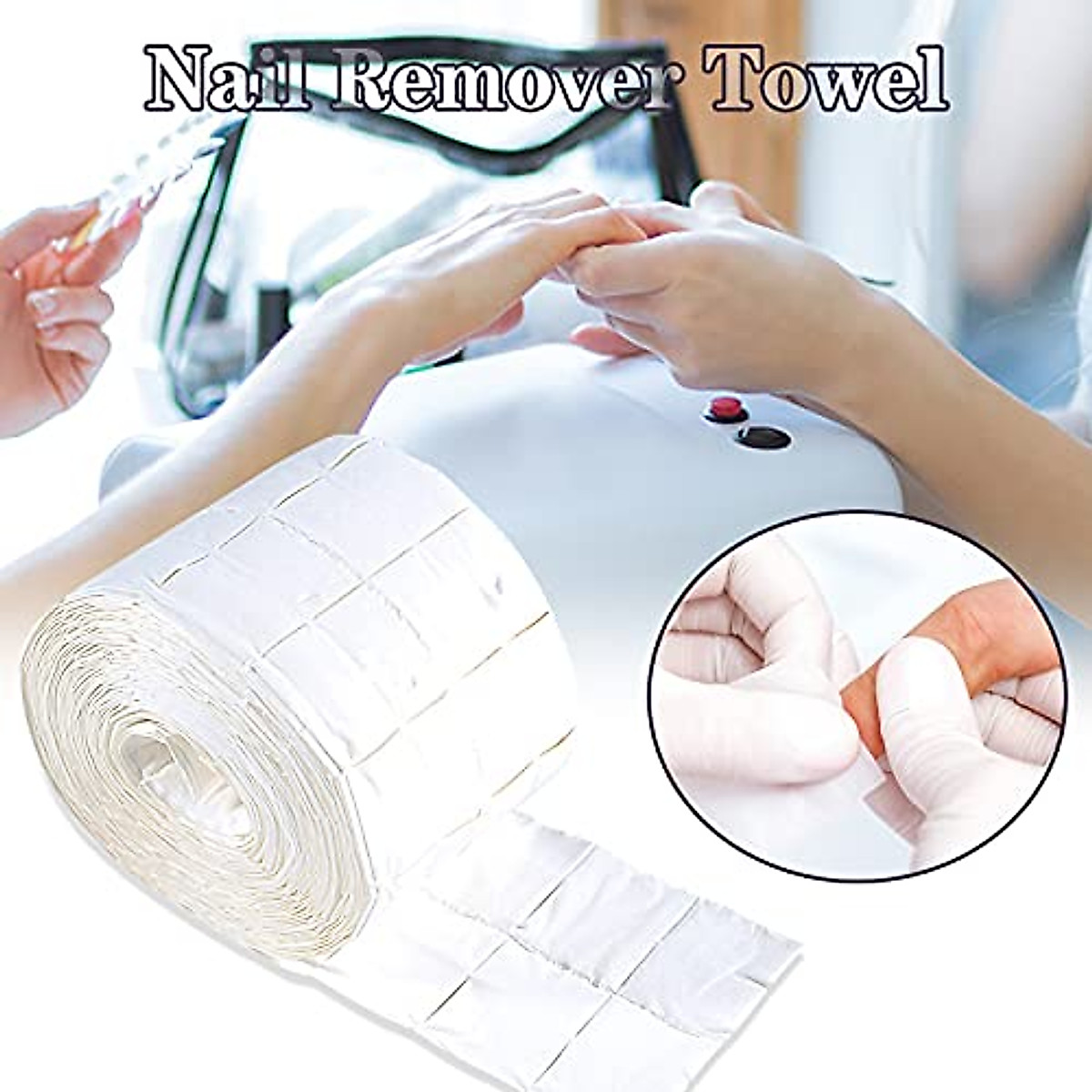 Lint- Roll 500 Of Cellulose Remover Pads Cotton Wipes Towel Nail Cleaning Swabs And Gel 240 Grit Nail File Buffer (A, One Size)