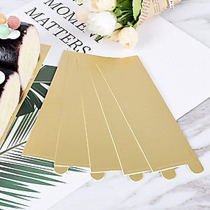 100PCS Cake Boards Rec Mousse Cake Boards, Gold Cupcake Base, Cupcake Holder Stand with Small Handle, Practical Dessert Display Tray Cardboard Decoration Tools for Cakes,Bread, Desserts