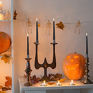 BBTO 12 Pcs Christmas Advent Spiral Candle Unscented Metallic Taper Candles Dripless Twist Candles Metallic Dinner Birthday Candle for Home Birthday Wedding Party Holiday Decor(8 Inch,Black)