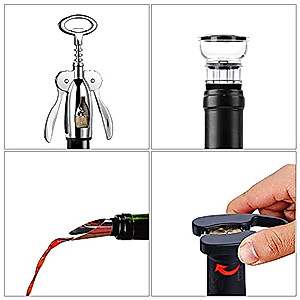 Drincarier Stainless Steel Wine Opener Compact Corkscrew Wine Bottle Opener with Foil Cutter Wine Stopper………
