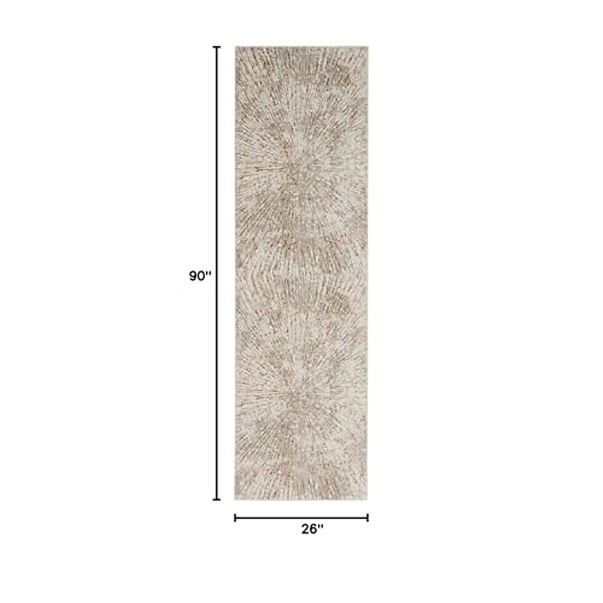 Inspire Me! Home Décor Metallic Modern Grey Mocha 2'2" x 7'6" Area -Rug, Easy -Cleaning, Non Shedding, Bed Room, Living Room, Dining Room, Kitchen (2x8)